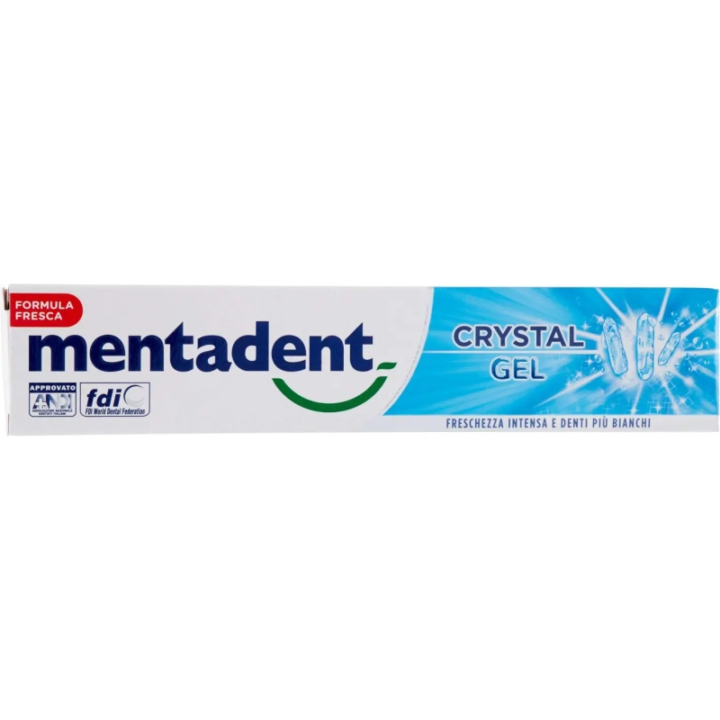 Mentadent Crystal gel - dentifricio sbiancante rinfrescante 75 ml