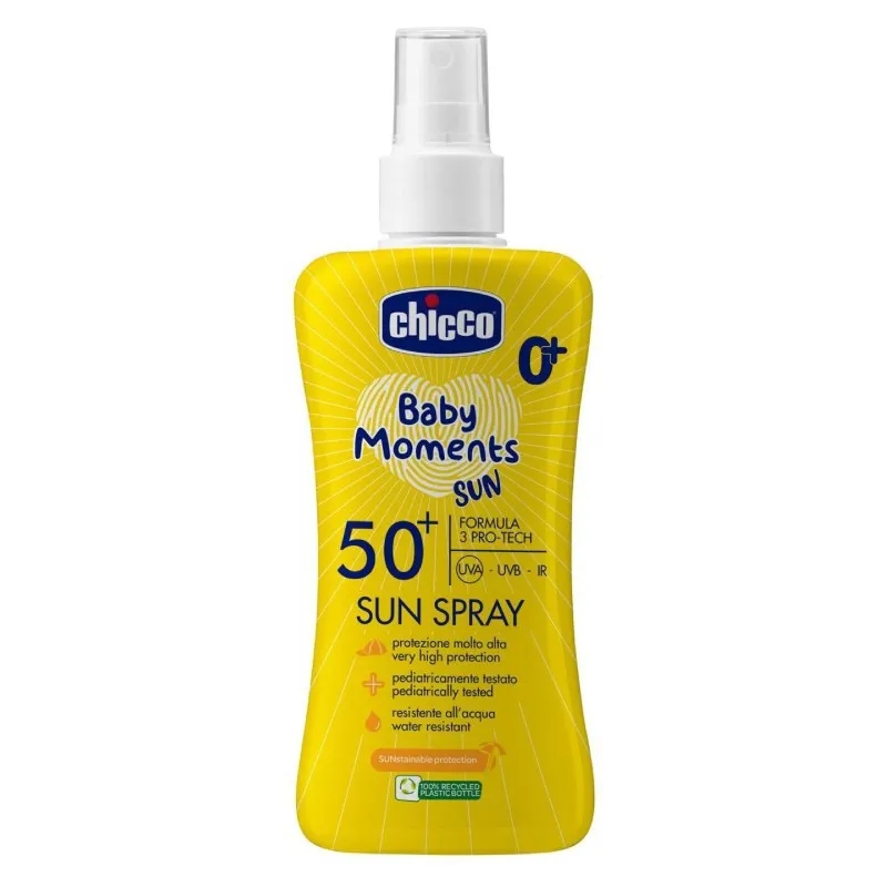 Chicco crema solare bambini 50+ spf spray latte baby moments sun 0m ...