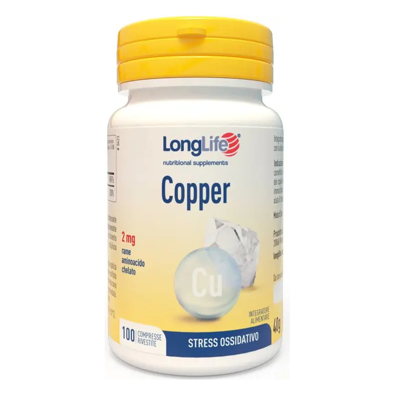 Longlife copper 2 mg - integratore di rame 100 compresse