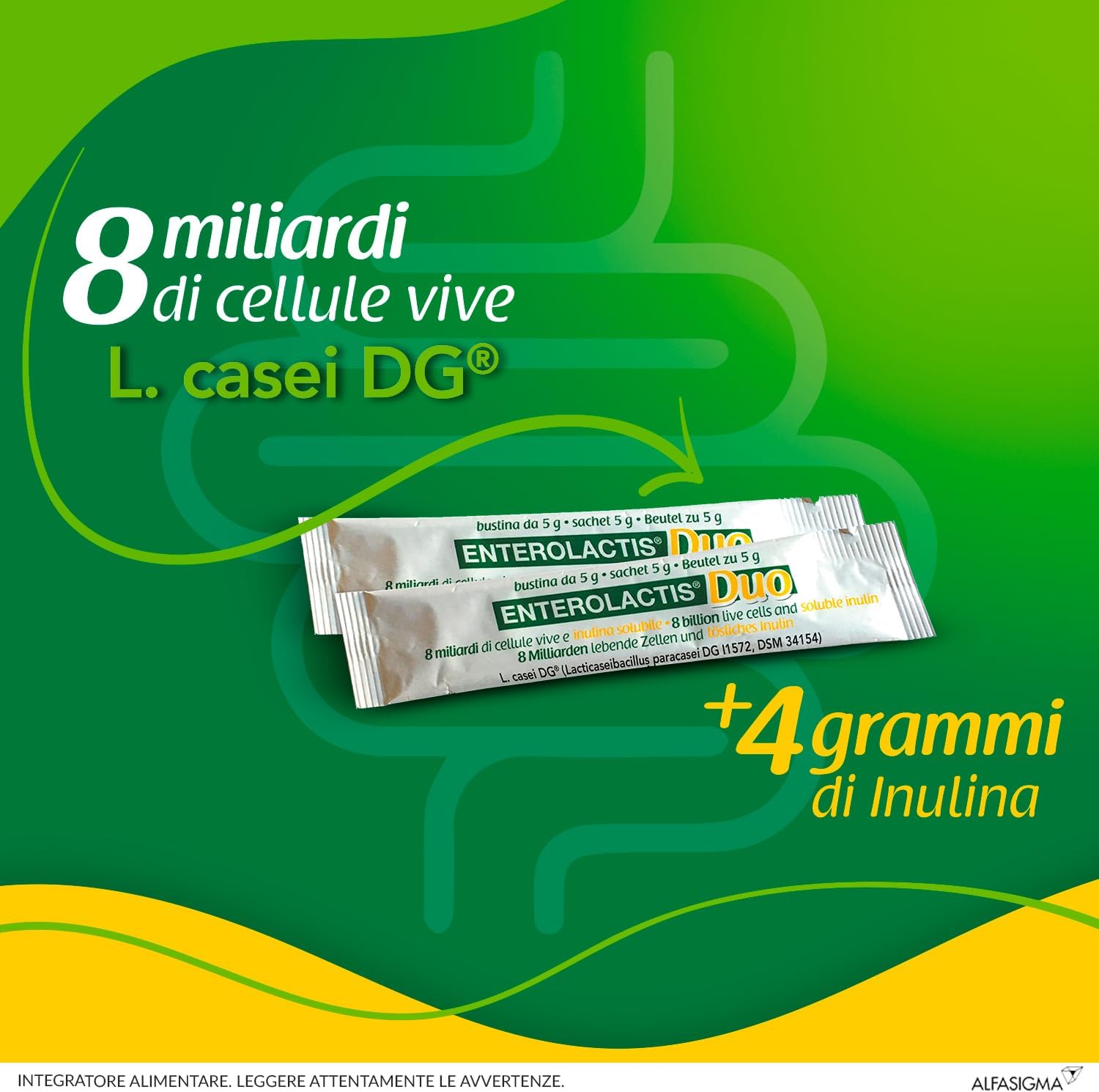 Enterolactis duo 20 bustine - integratore di fermenti lattici vivi e fibre
