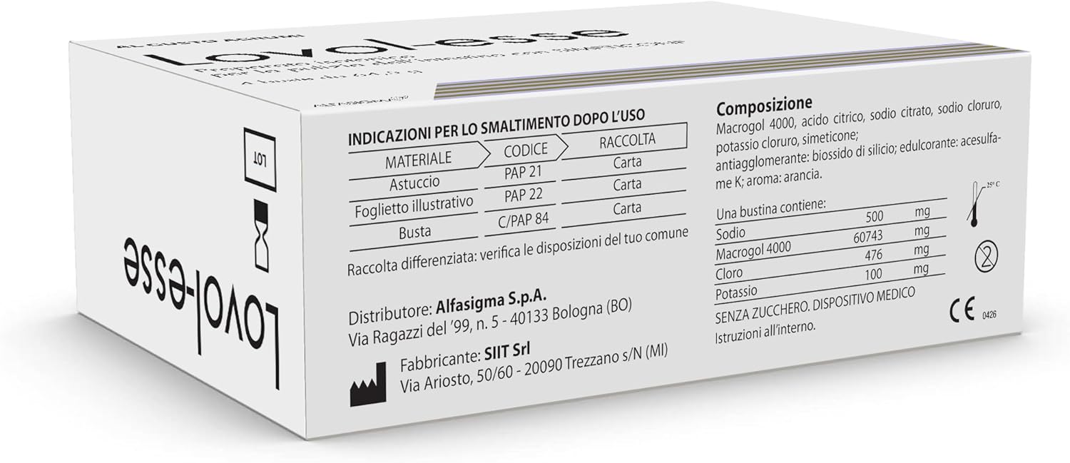 Lovol-esse - soluzione orale per la pulizia dell'intestino 4 bustine da ...