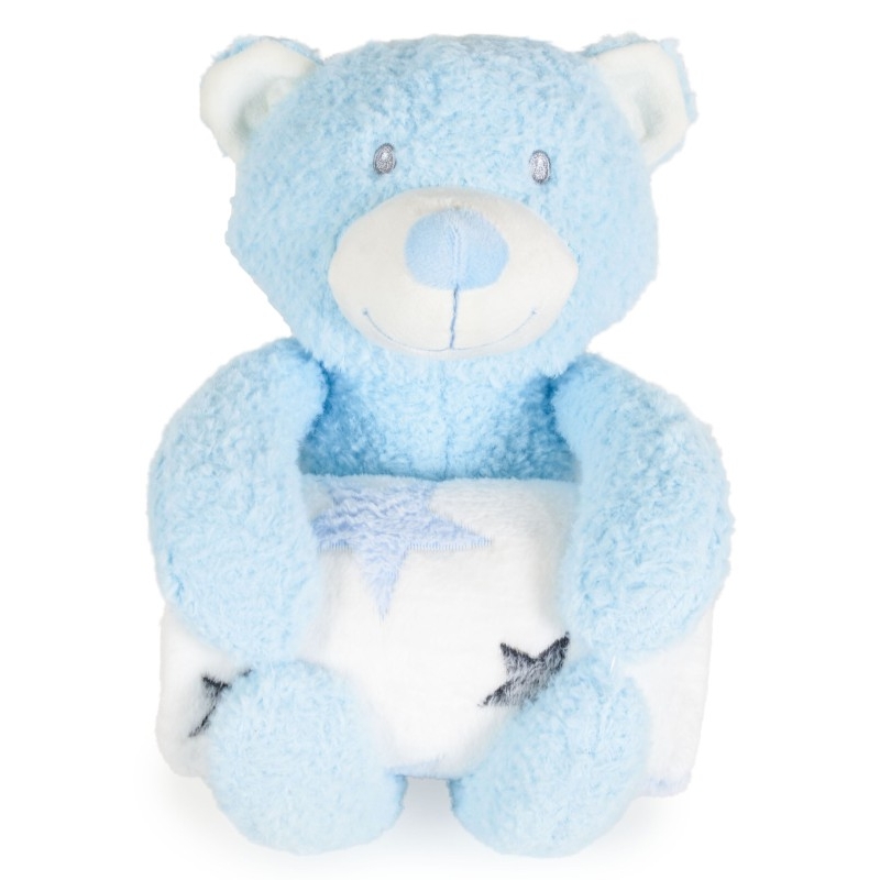 Cangaroo Set regalo - coperta per bambini e orsetto peluche blu
